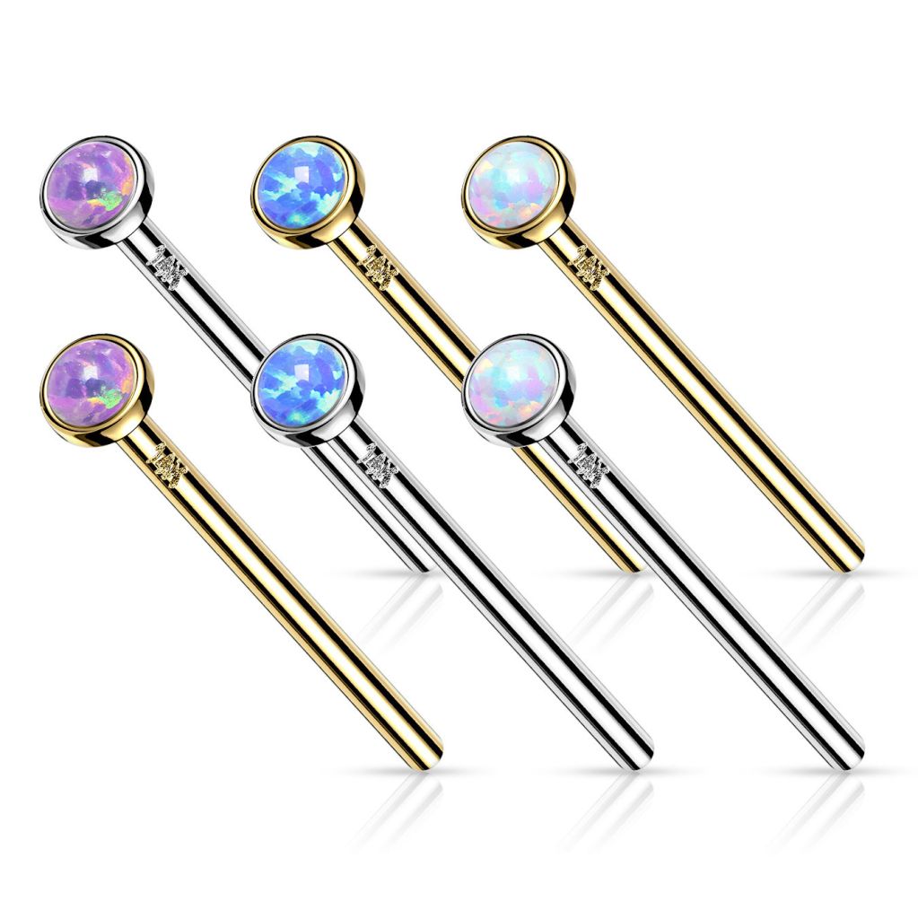 14-karaats gouden neuspiercing met fish tail